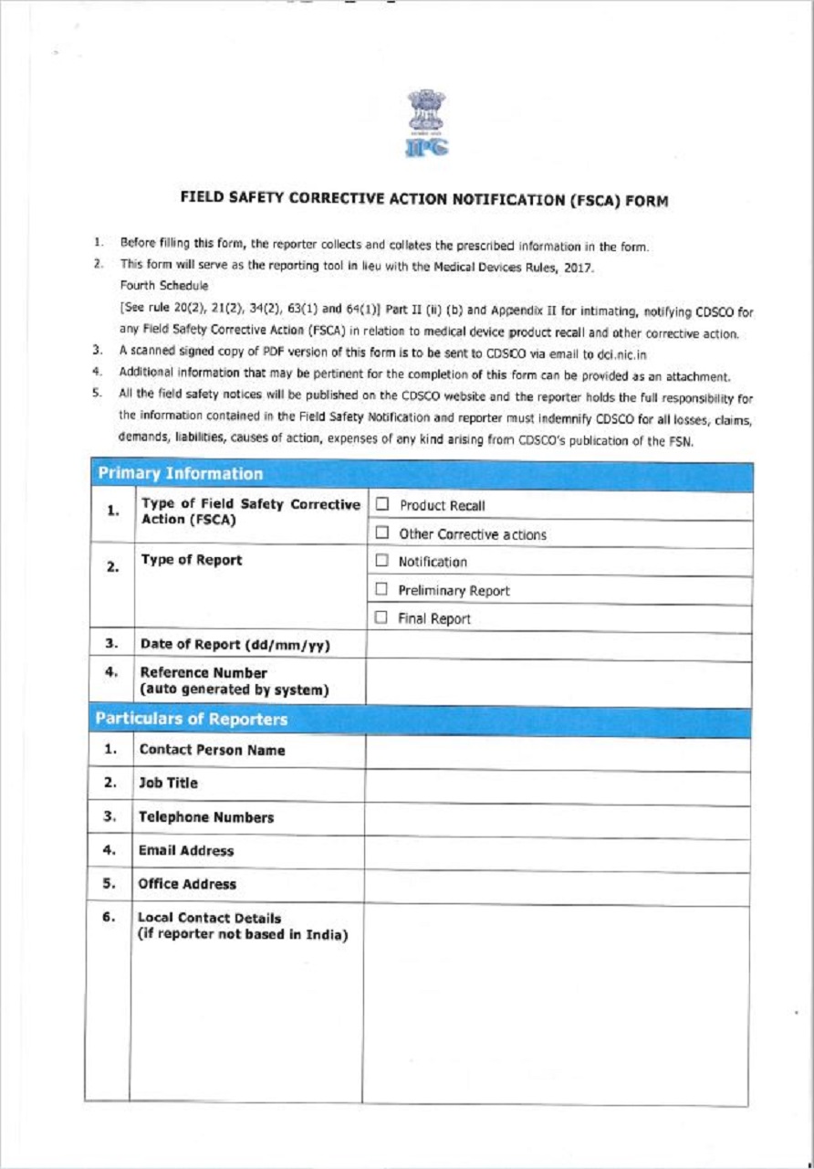 Field Safety Corrective Action And Adverse Event Reporting HealthCube
